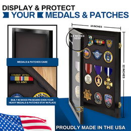 Compact Medal & Patch Display Case - Secure Showcase – pennzonidisplay