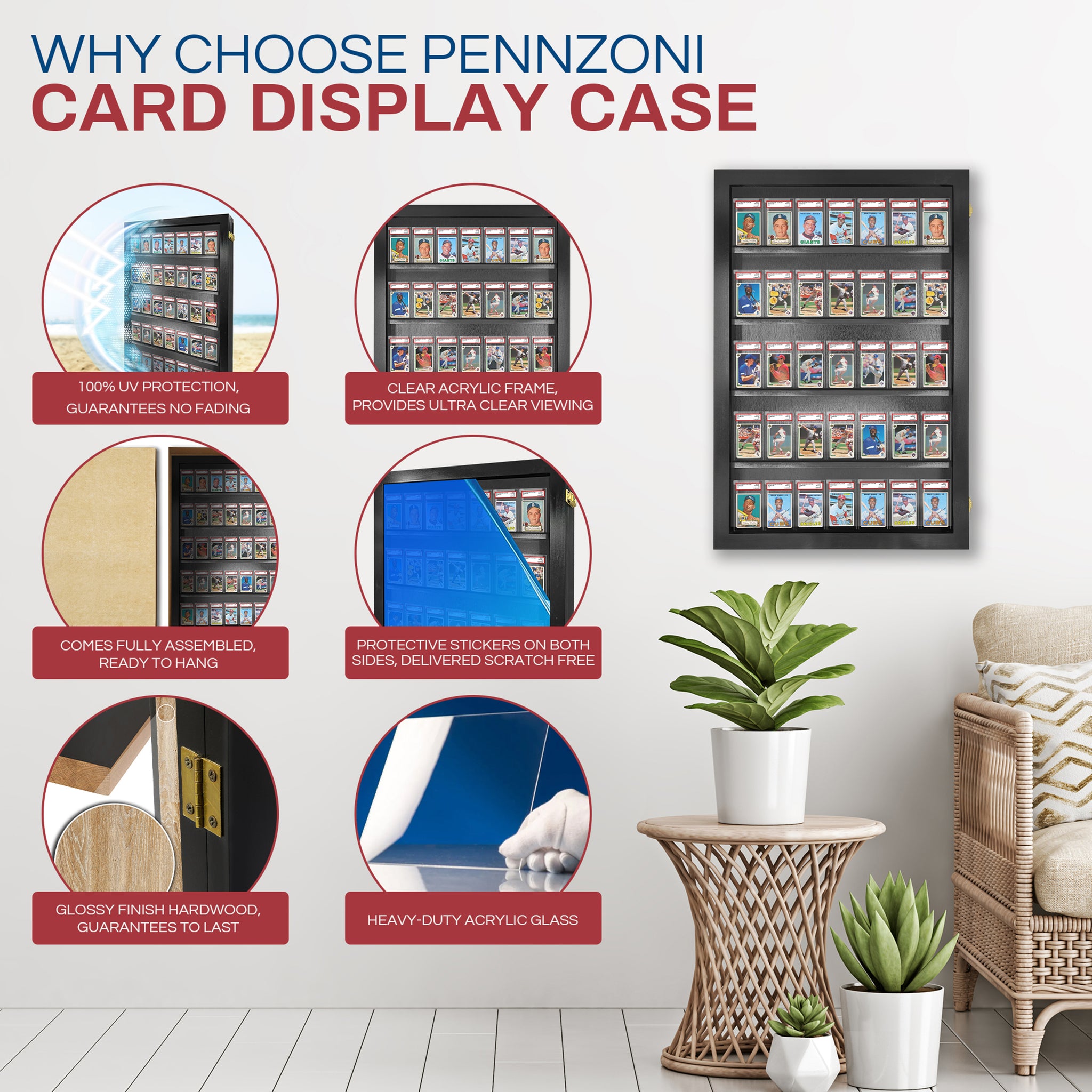 35 Graded Card Wall Display - Secure & Stylish – pennzonidisplay