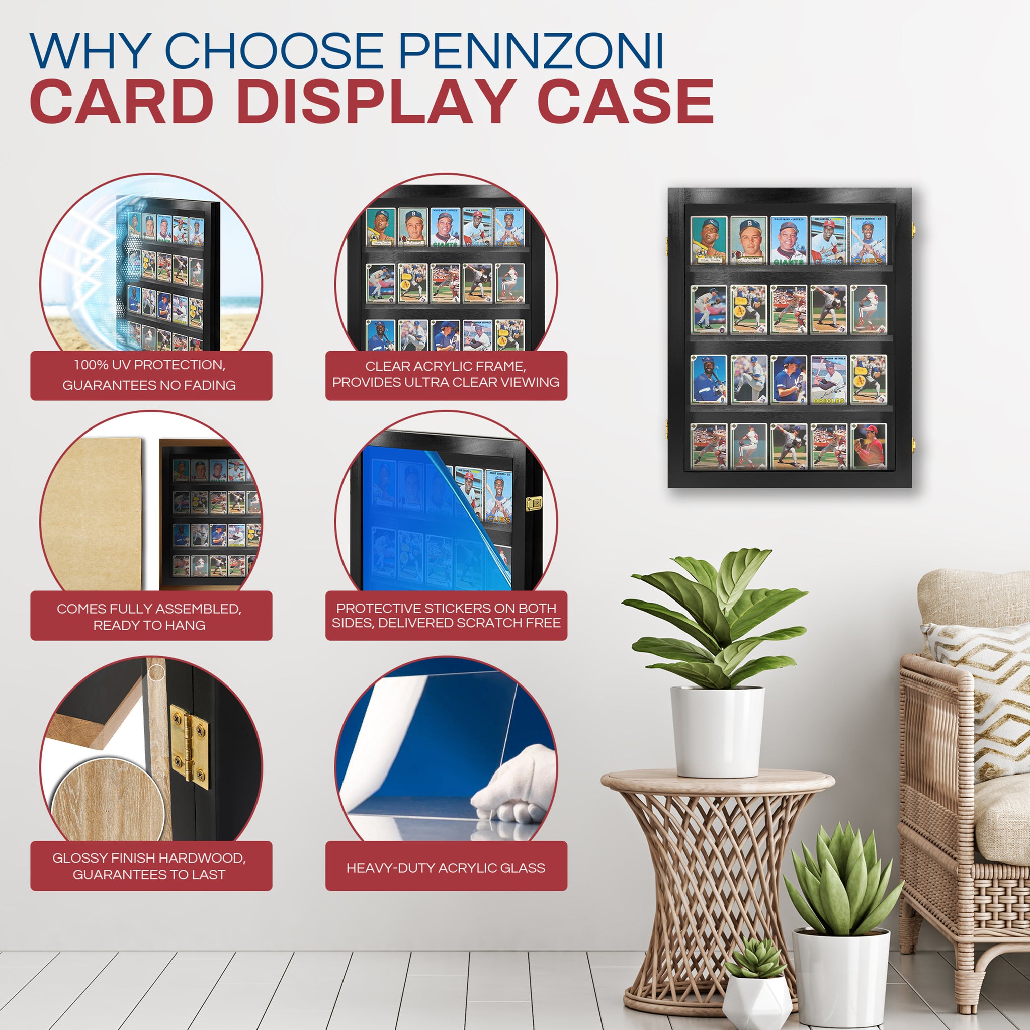 20 Card Display Case - Solid Hardwood – pennzonidisplay